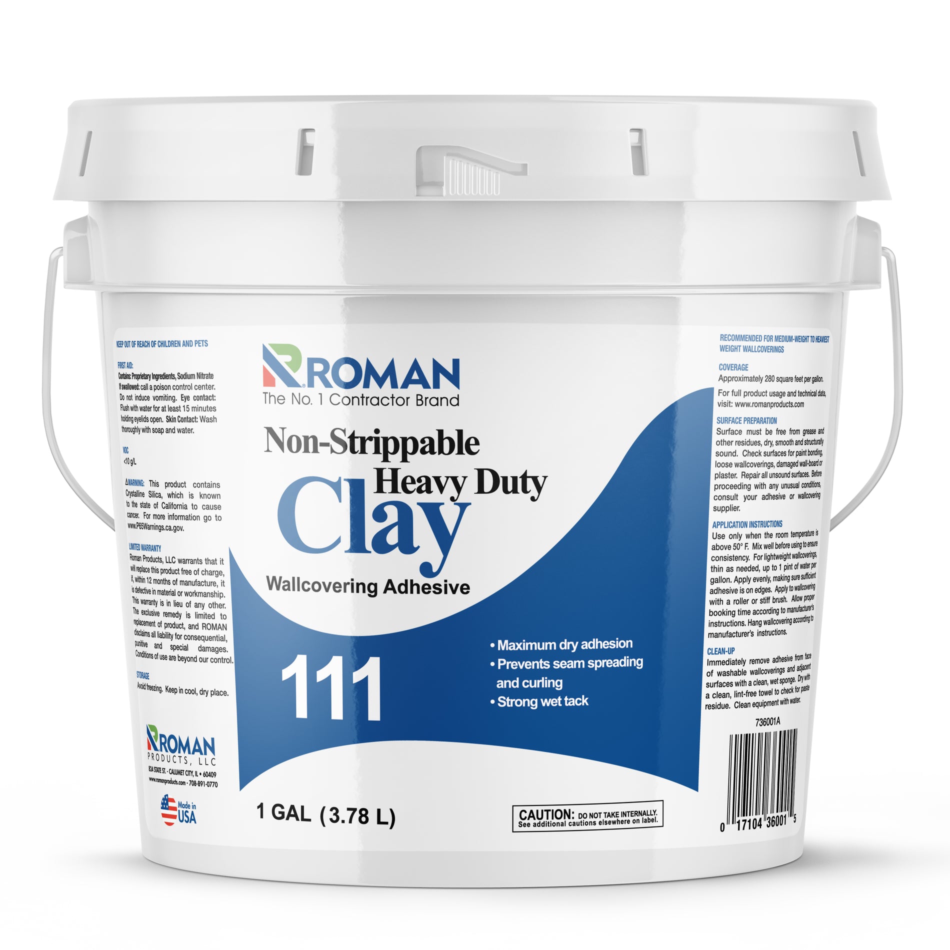 111 Non-Strippable Heavy Duty Clay Wallcovering Adhesive