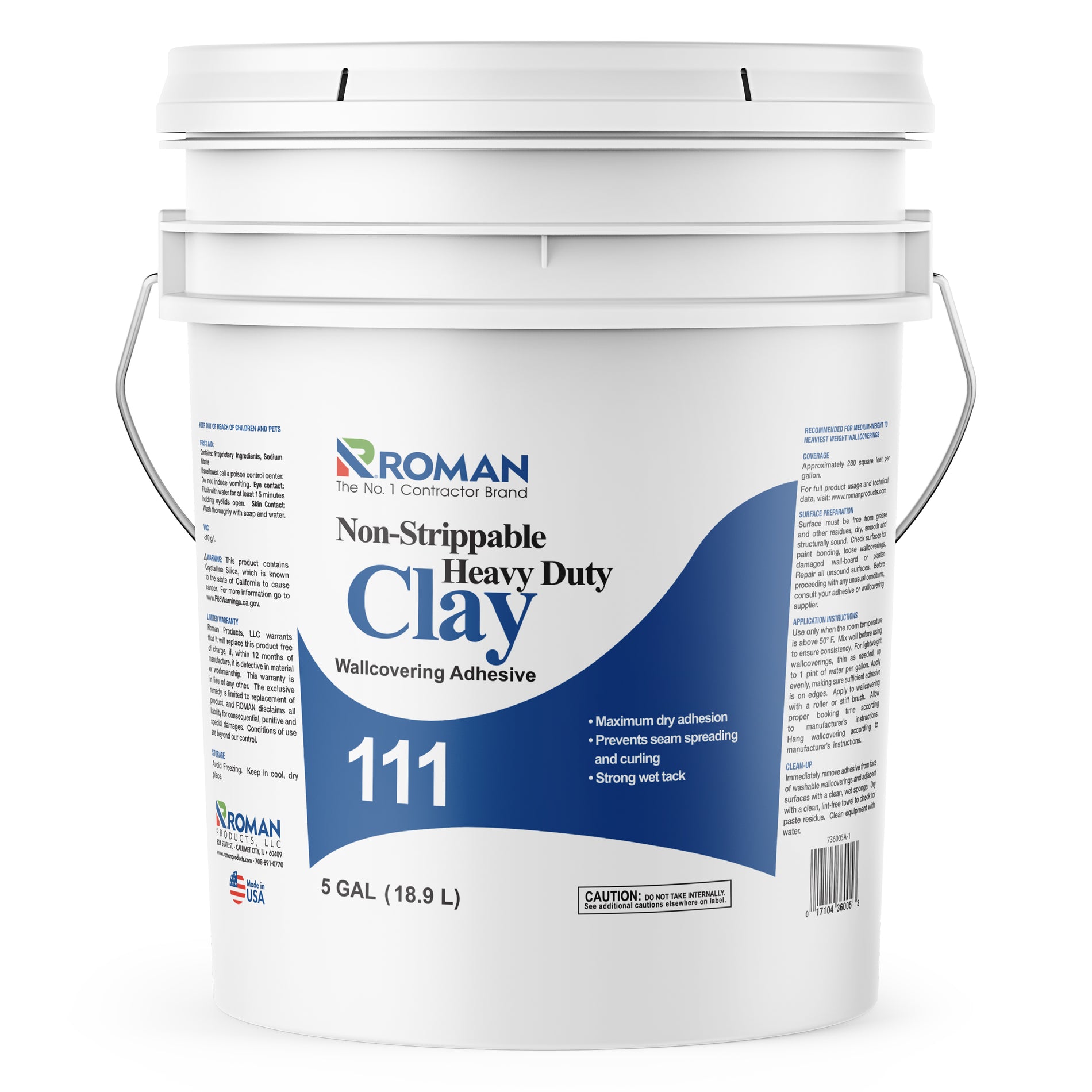 111 Non-Strippable Heavy Duty Clay Wallcovering Adhesive