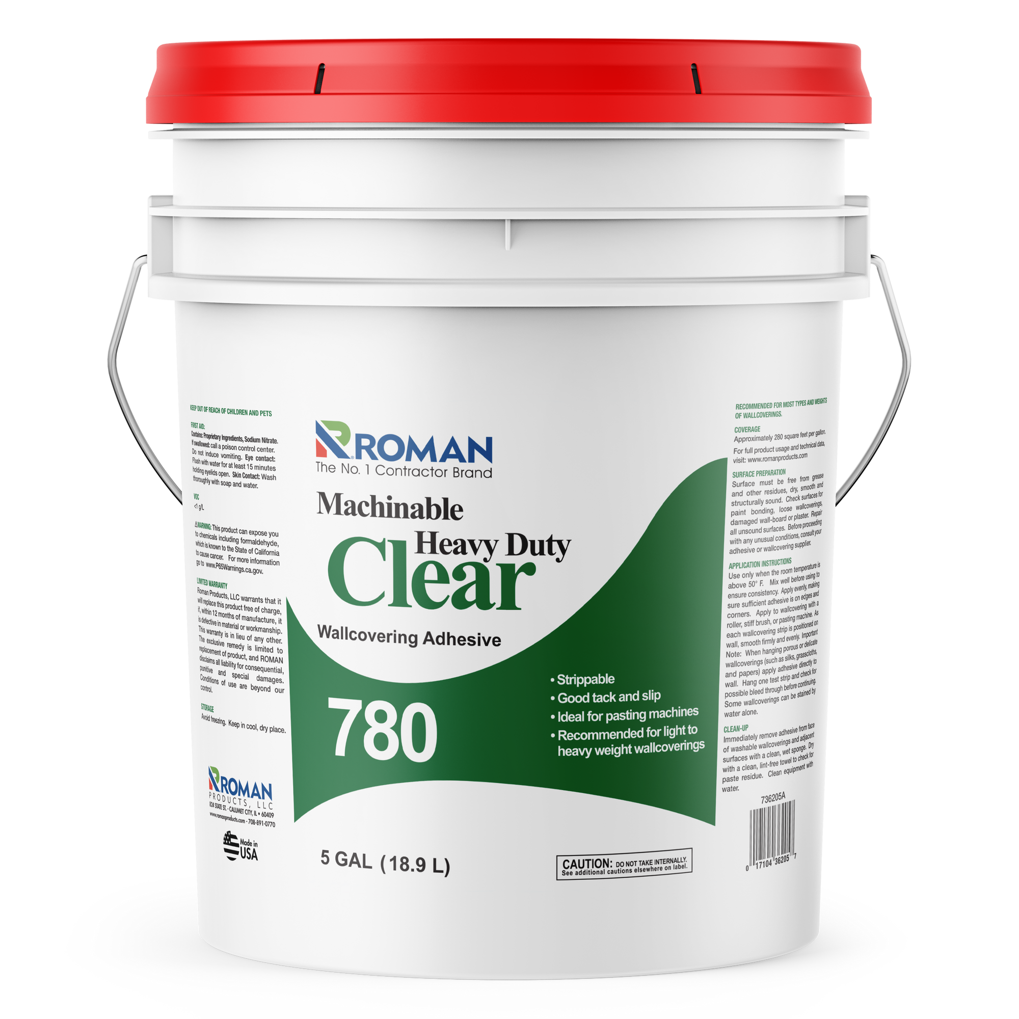 PRO-774 Clay Strippable Wallcovering Adhesive - ROMAN Products